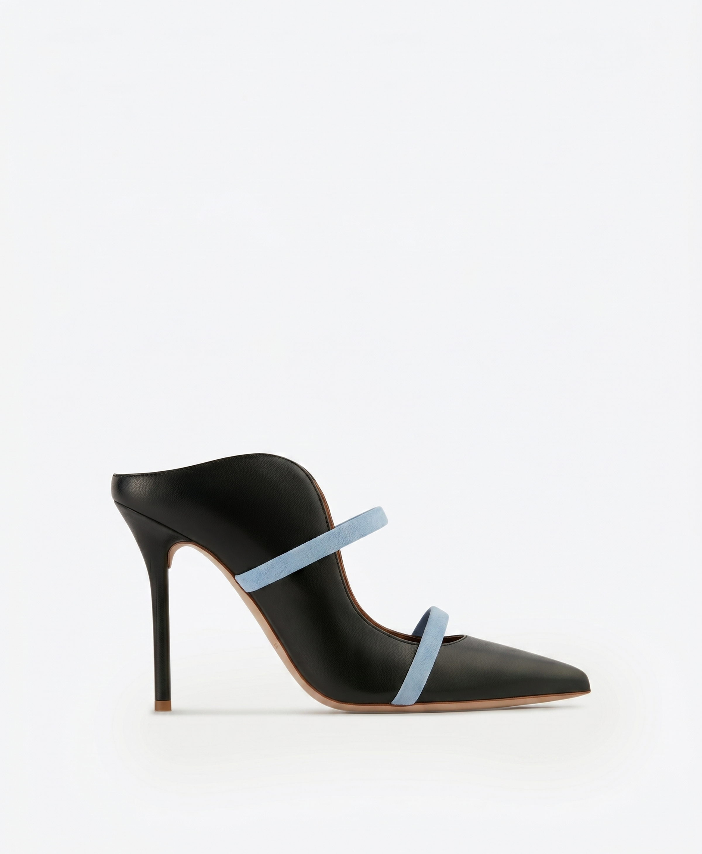 Maureen Black & Blue Leather Mules | Malone Souliers