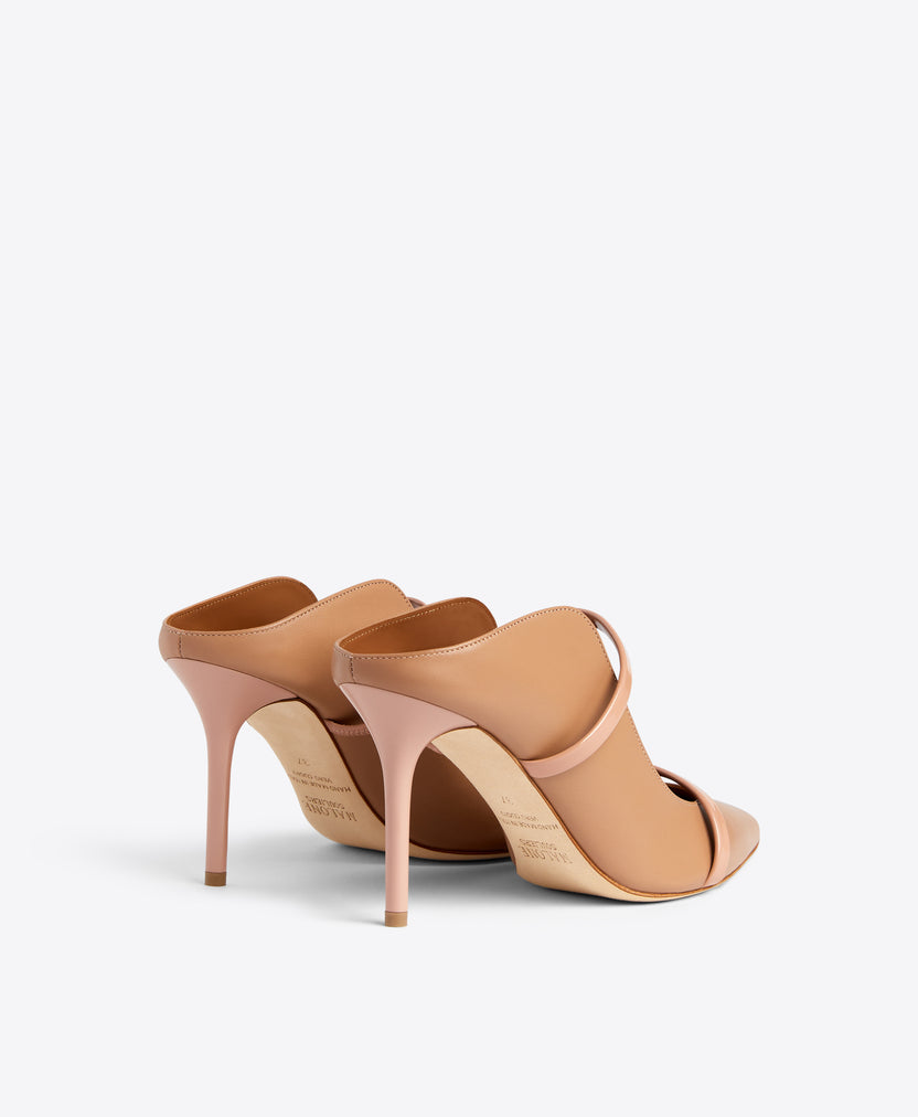 Maureen 85 Blush Leather Stiletto Mules | Malone Souliers