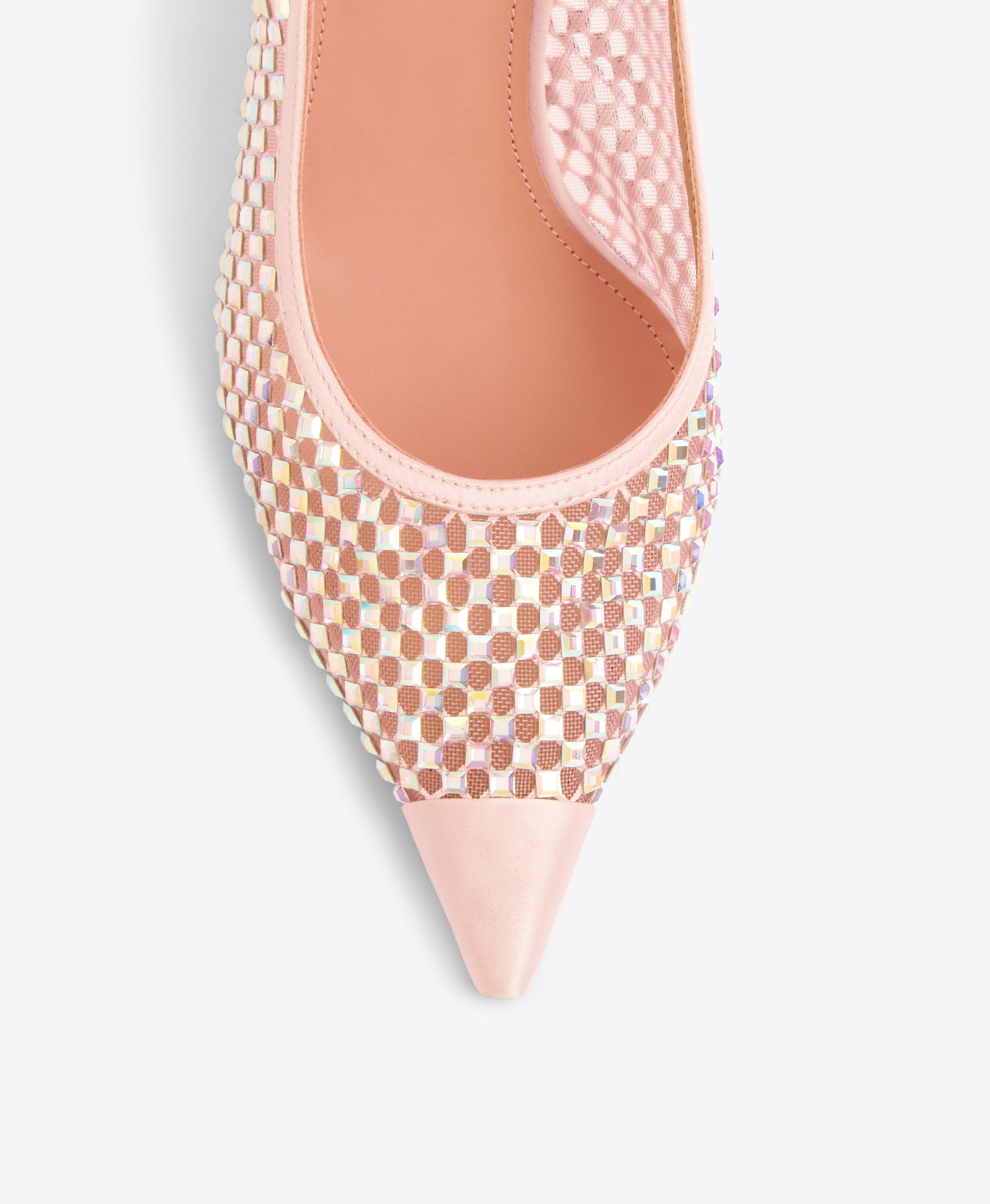 Vesper 70 Pastel Pink Crystal Heeled Slingbacks | Malone Souliers