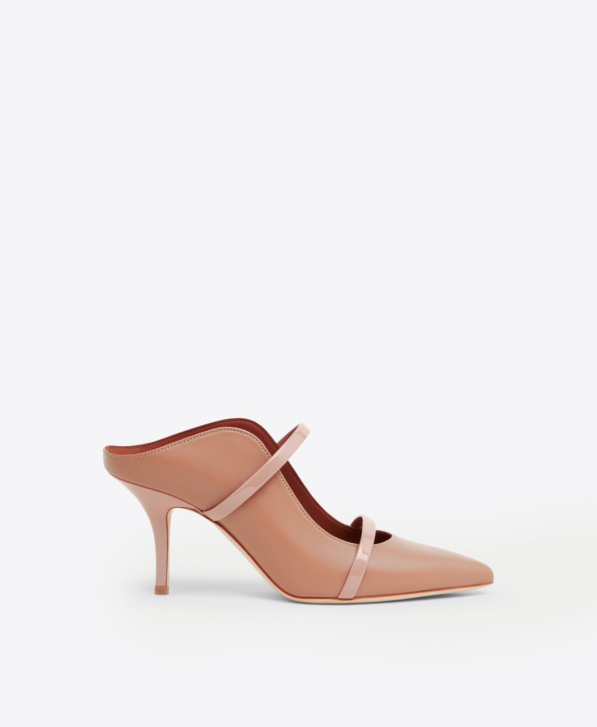 Maureen 70mm Nude Leather Stiletto Mules | Malone Souliers